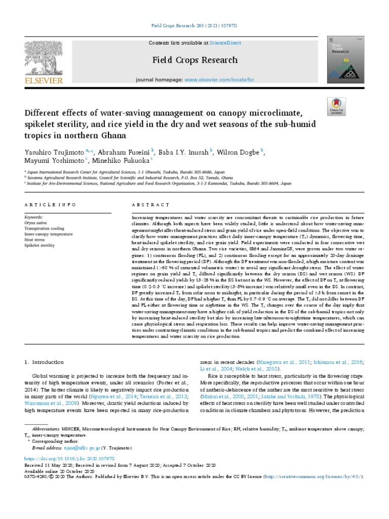 Field Crops Research | PDF | Rice | Soil