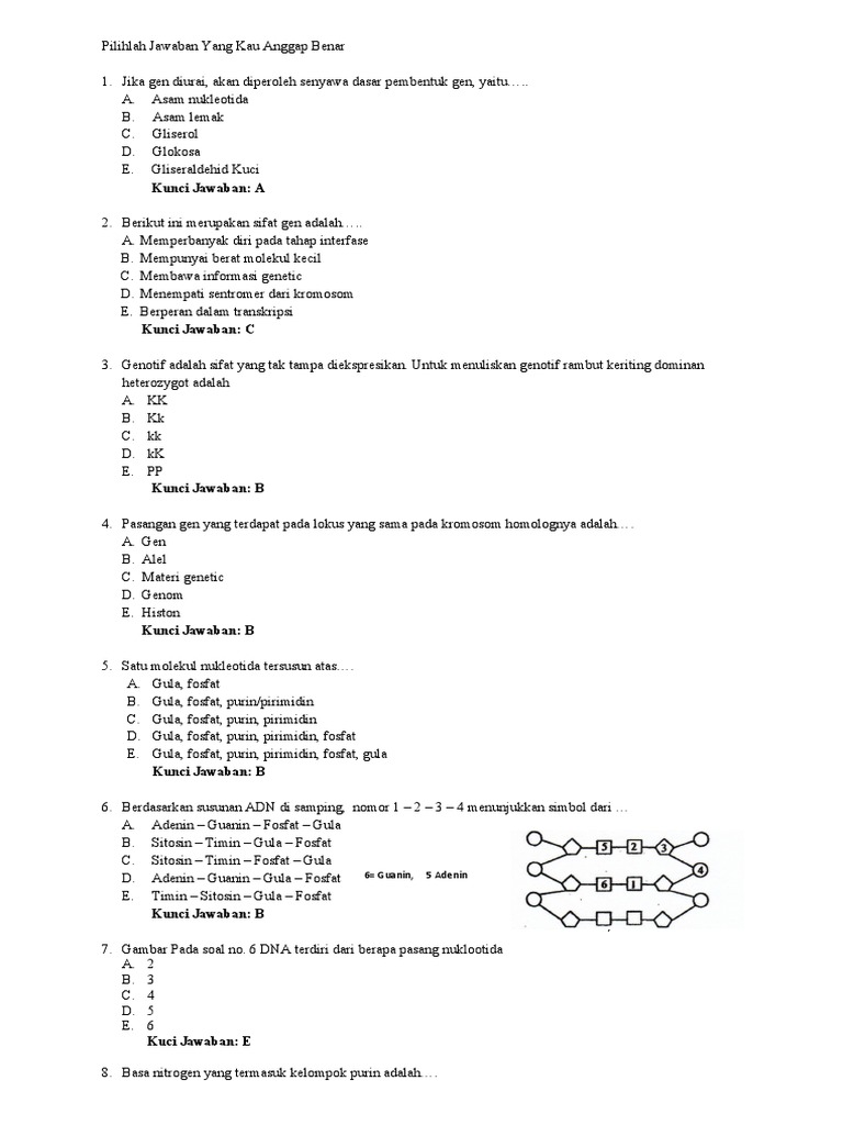 Soal Materi Genetik Biologi | PDF