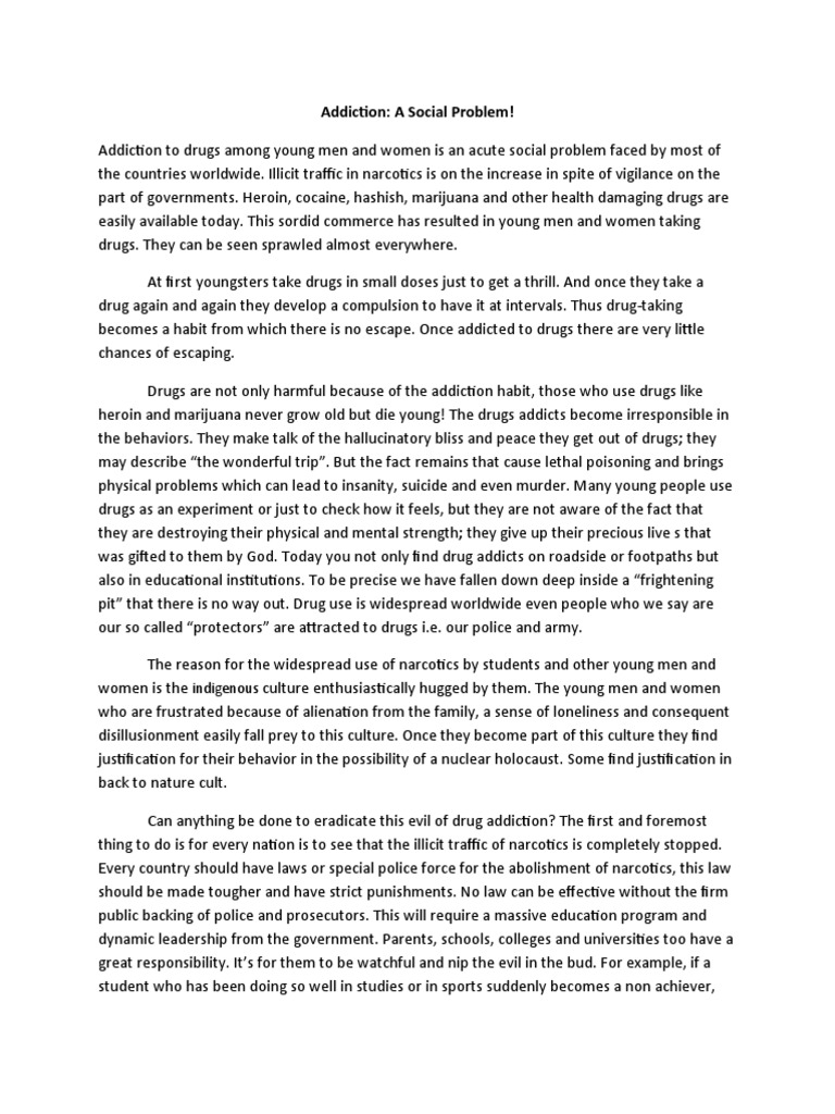 Addiction A Social Problem | PDF | Heroin | Drugs