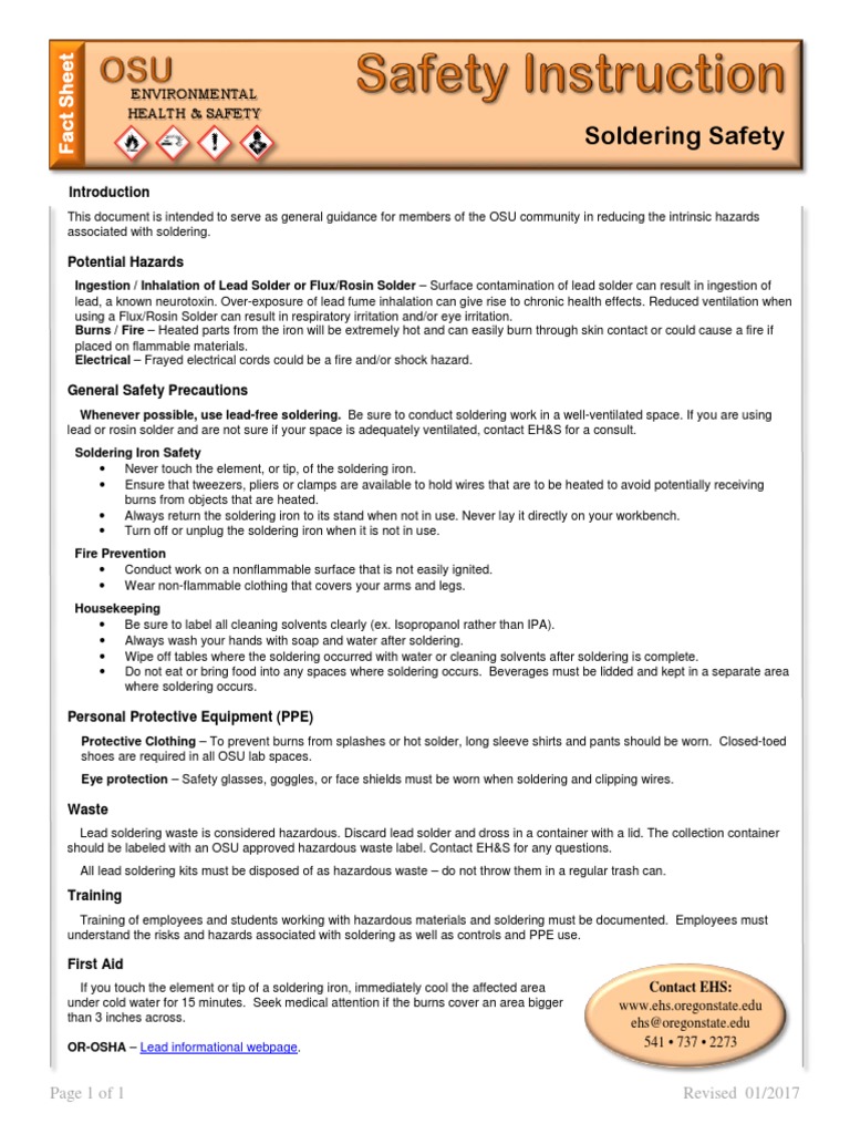 Soldering Safety | PDF | Soldering | Personal Protective Equipment