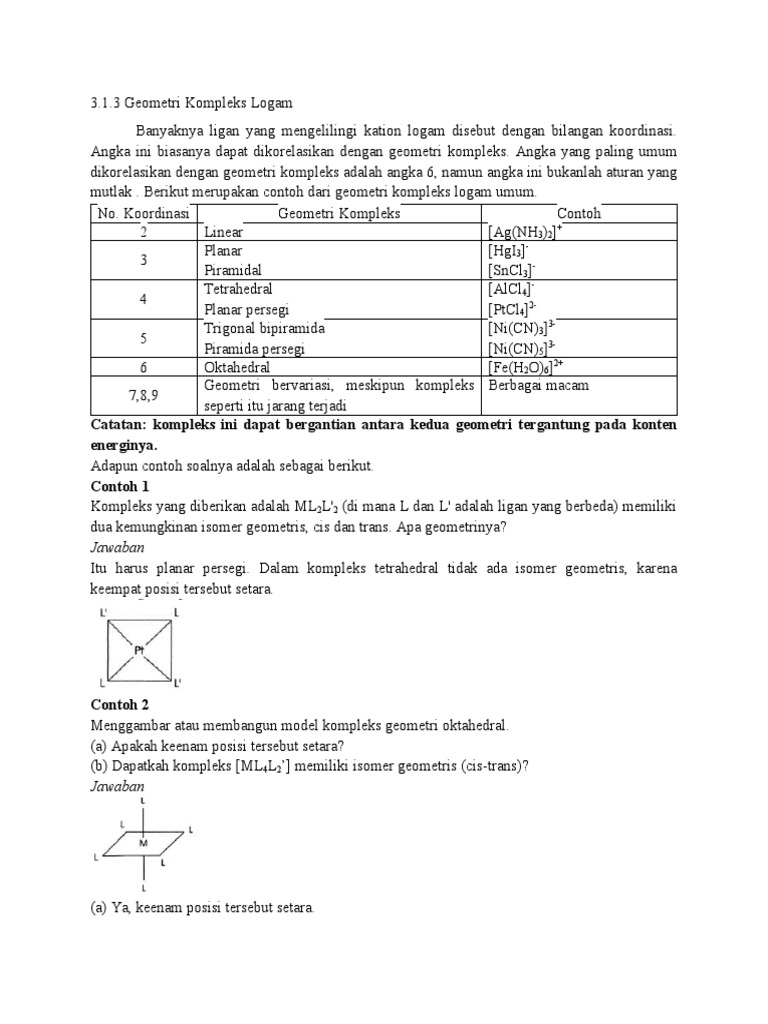 Geometry of Metal Complexes | PDF