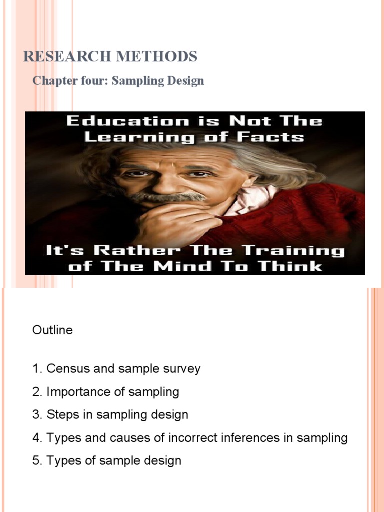 Research Methods: Chapter Four: Sampling Design | PDF | Sampling (Statistics) | Sample Size ...