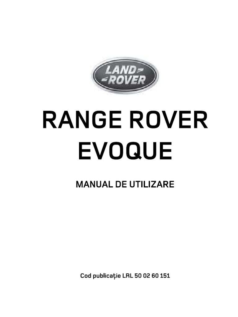 Range Rover Evoque - Manual Operare | PDF