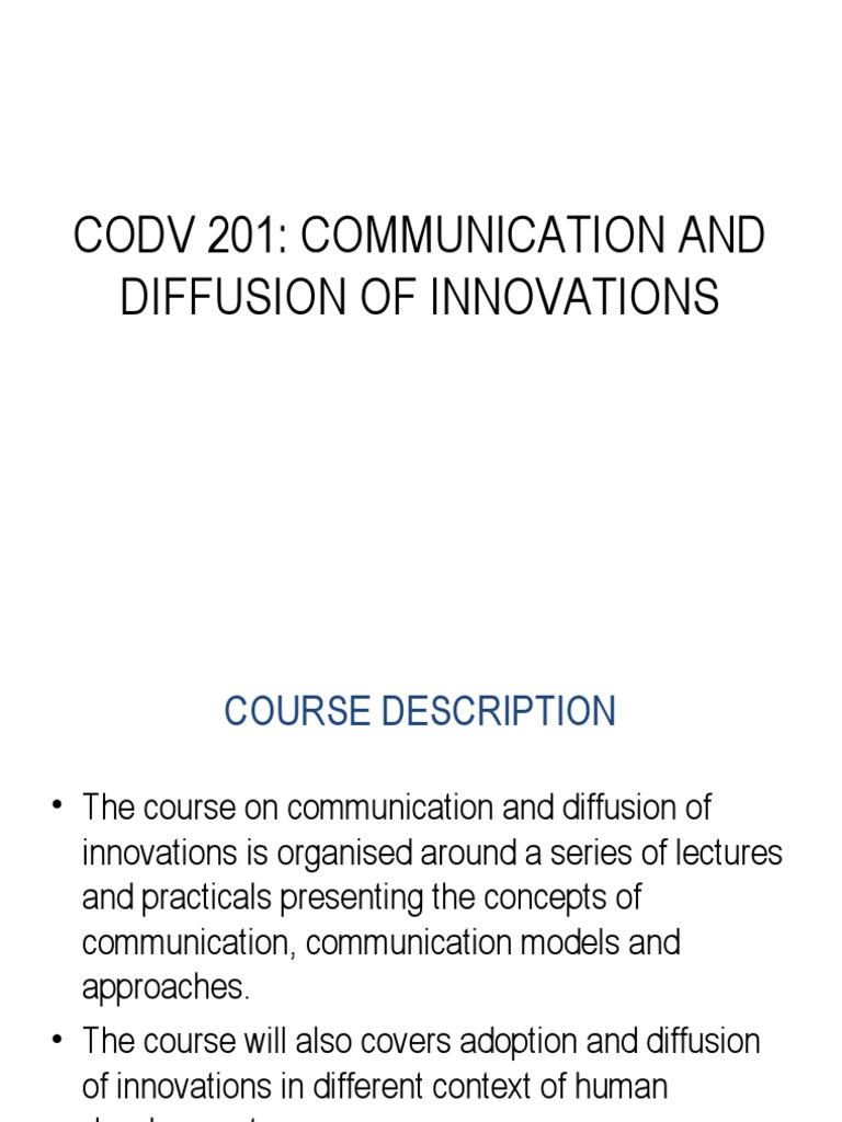 Diffusion Presentation Pdf Communication Innovation