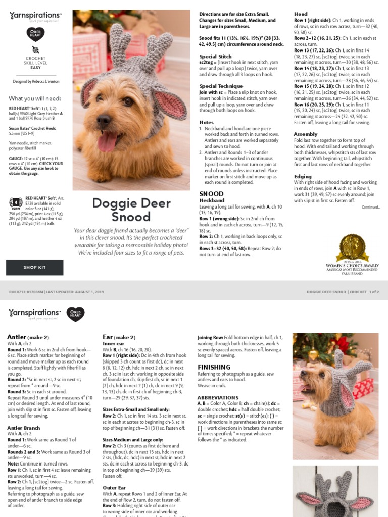 Crochet Reindeer Ears | PDF | Crochet | Textile Arts