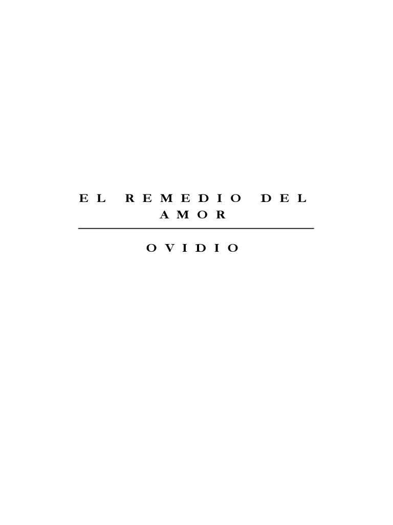 El remedio del amor según Ovidio | PDF