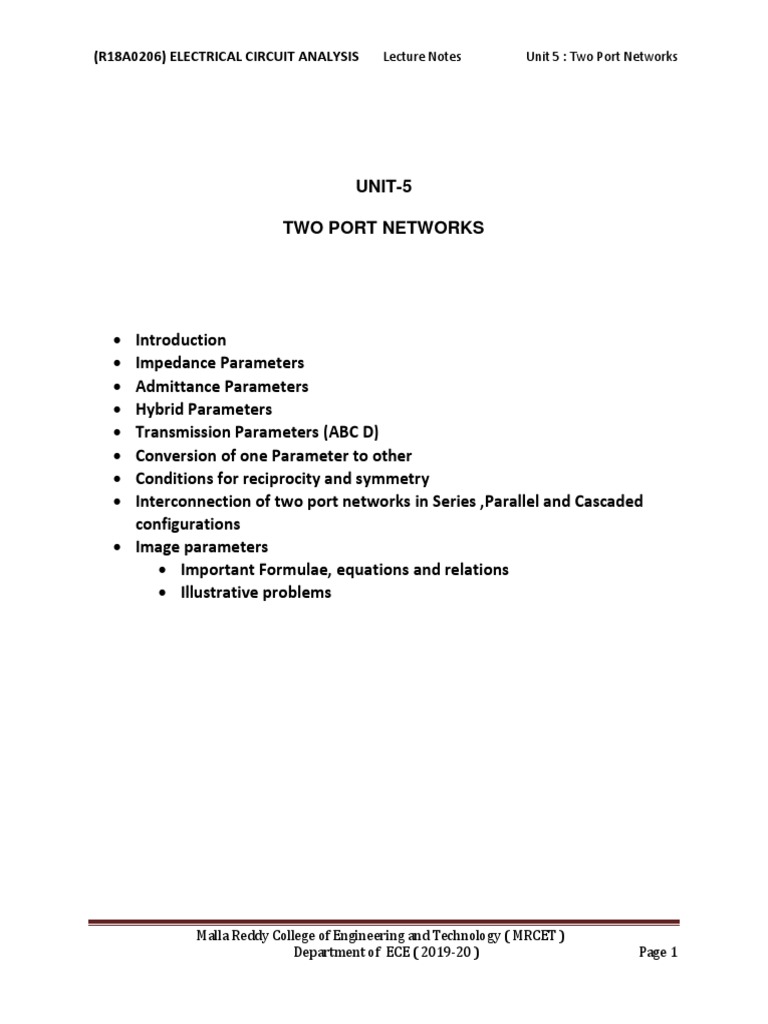 Electrical Circuit Analysis | PDF | Network Analysis (Electrical ...