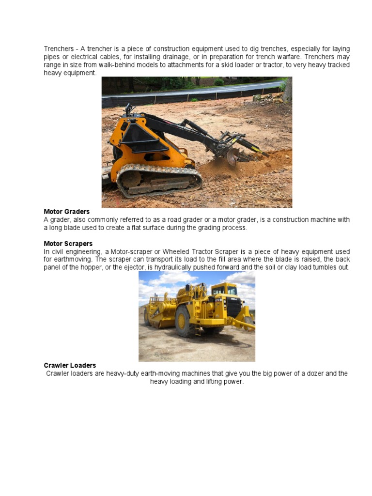Trenchers | PDF | Loader (Equipment) | Truck