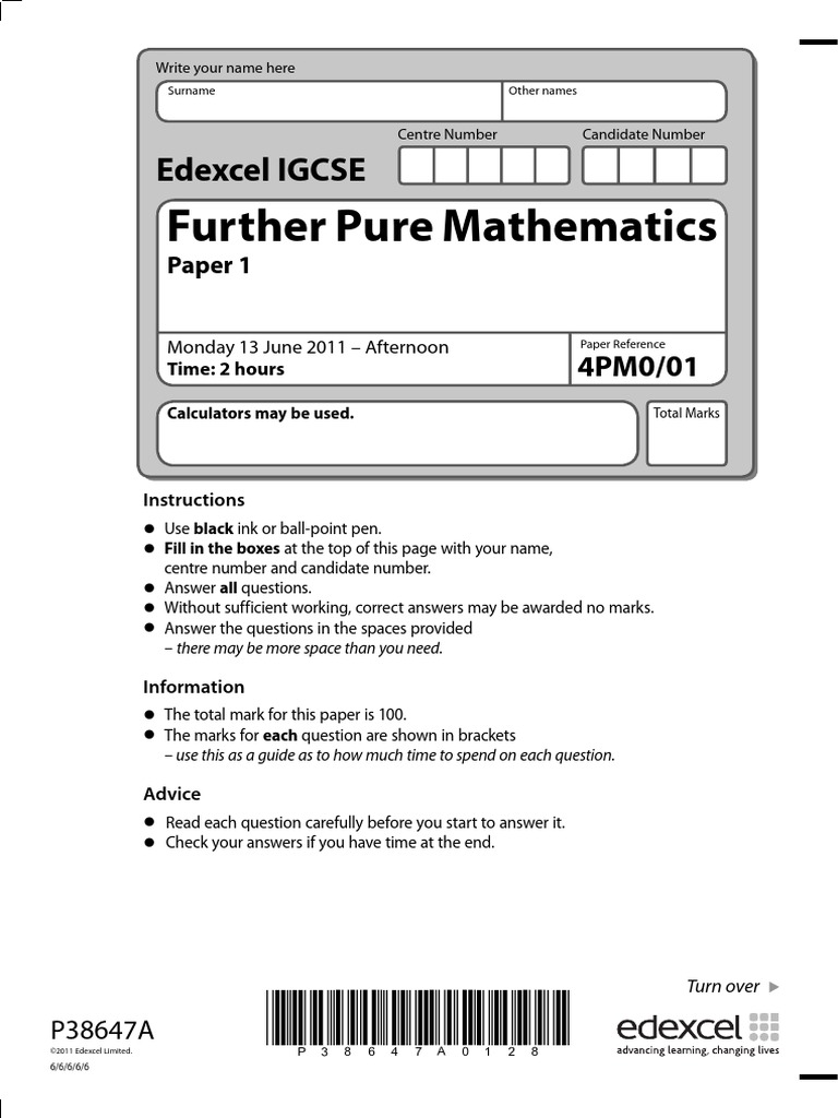 Further Pure Mathematics: Edexcel IGCSE | PDF | Mathematical Analysis ...
