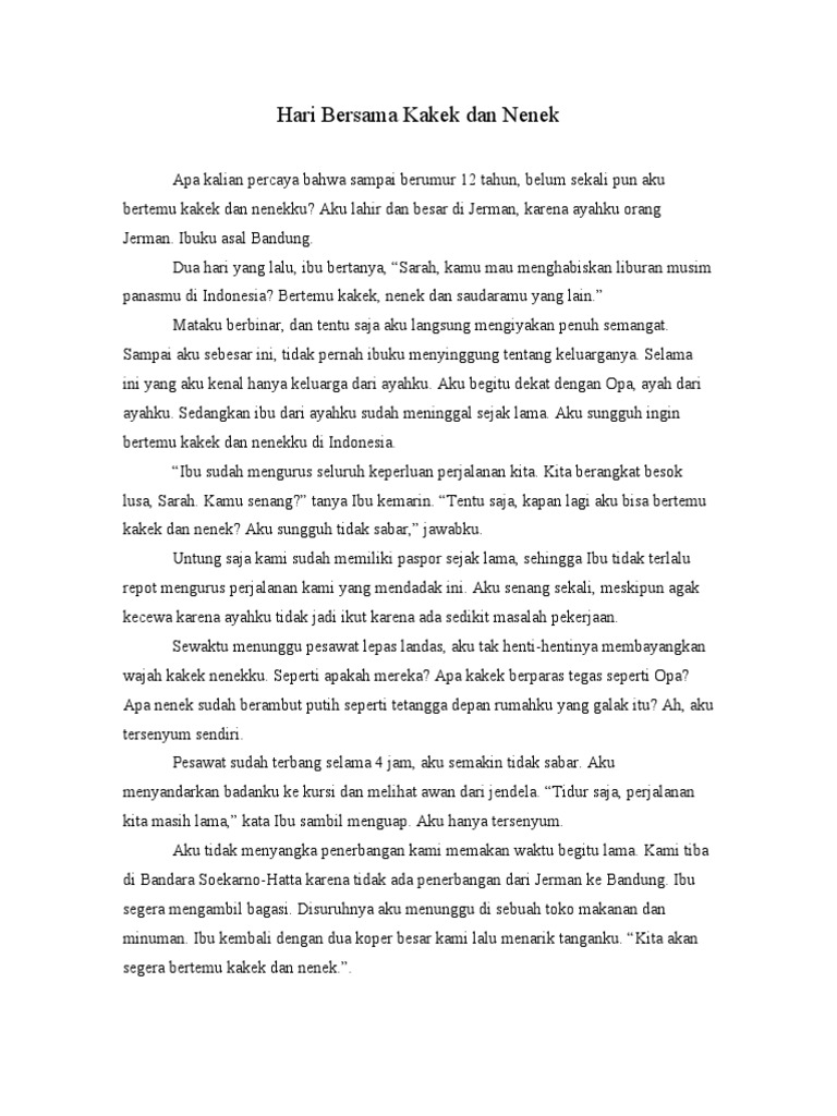 Liburan Pertama Bersama Kakek Nenek | PDF