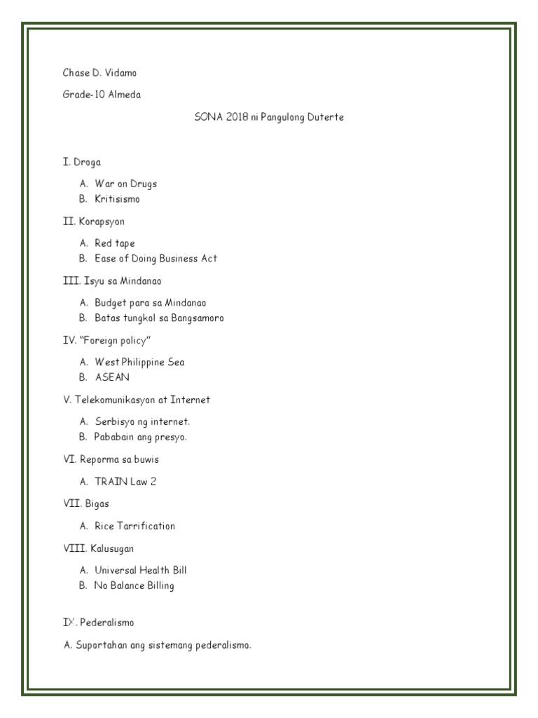 Balangkas NG Talumpati | PDF