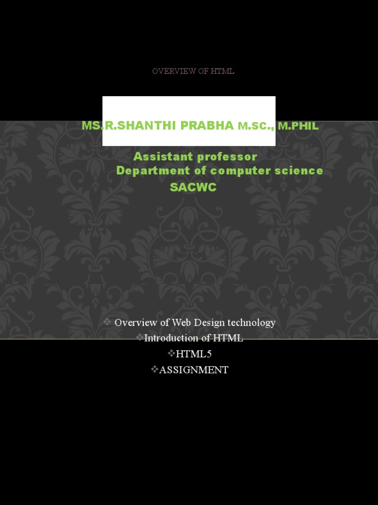 Ms.R.Shanthi Prabha Assistant Professor Department of Computer Science Sacwc | PDF | Business | Art