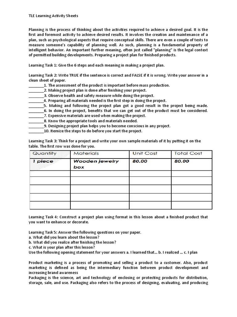 TLE IA Learning Activity Sheets | PDF | Ac Power Plugs And Sockets ...