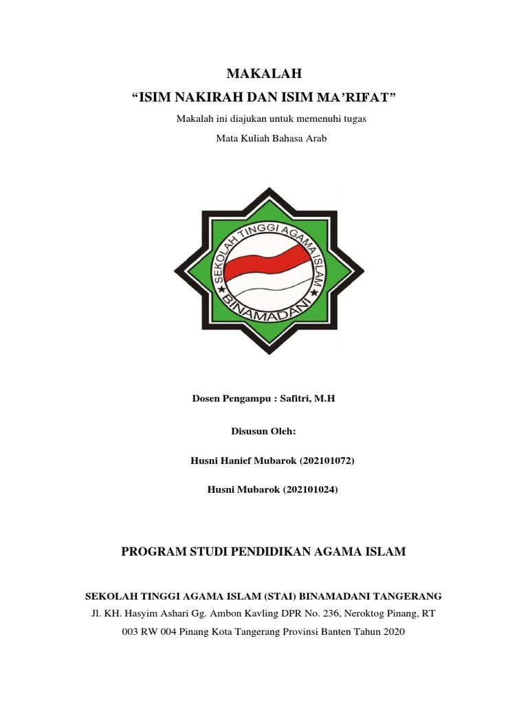 Makalah Isim Nakiroh Dan Isim Ma'rifat | PDF