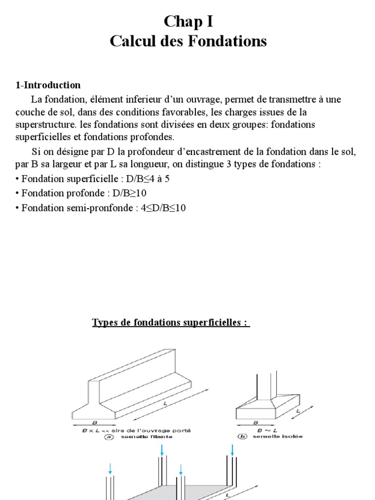 Calcul des Fondations Superficielles et Profondes | PDF | Fondation ...