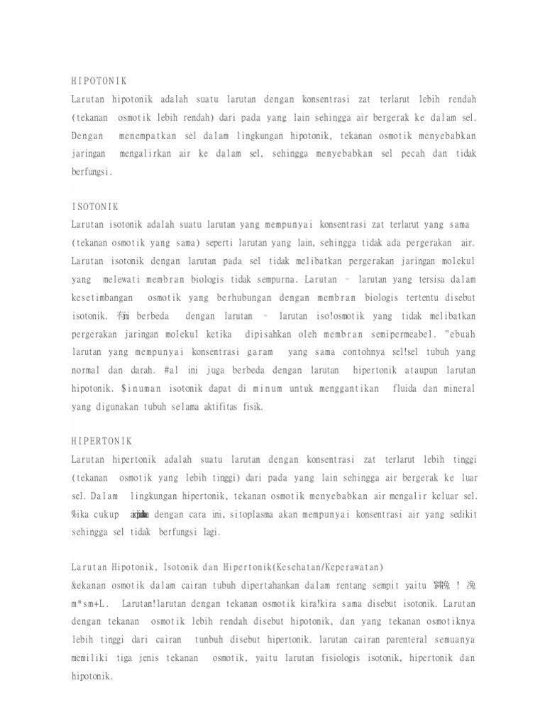 Hipotonikisotonik Hipertonik | PDF