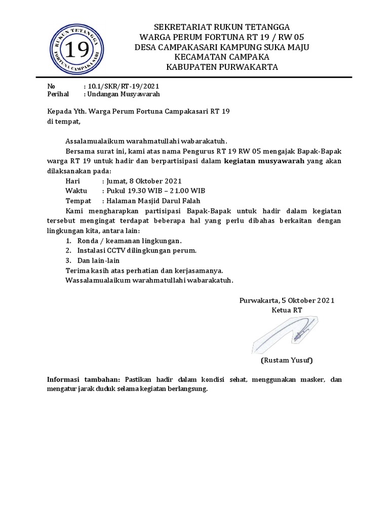 Undangan Musyawarah | PDF
