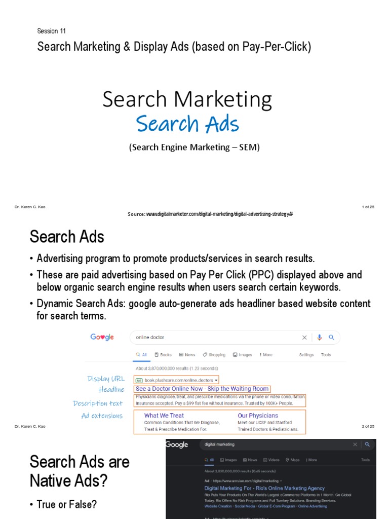 S11 - 12 - Search Marketing (SEM) & Display Ads | PDF | Search Engine ...