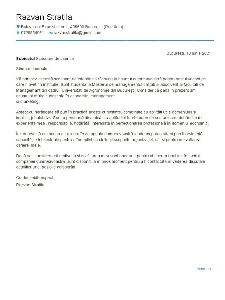 CV Stratila Razvan 2021 | PDF