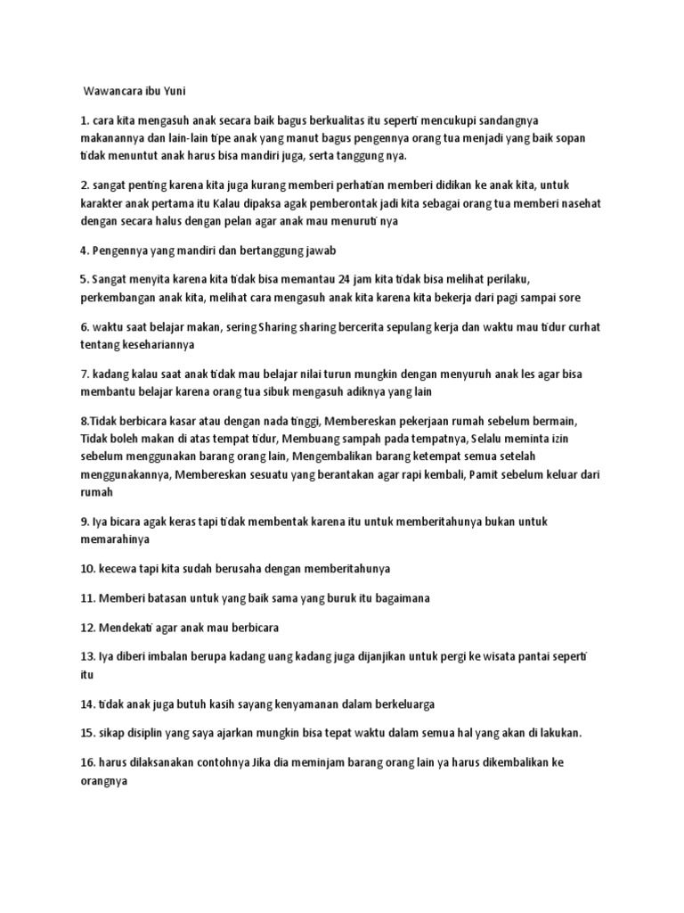 Wawancara Ibu Yuni | PDF