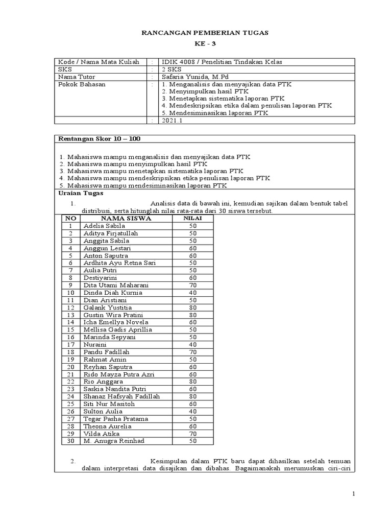 Kuis 3 PTK (Idik 4008) | PDF