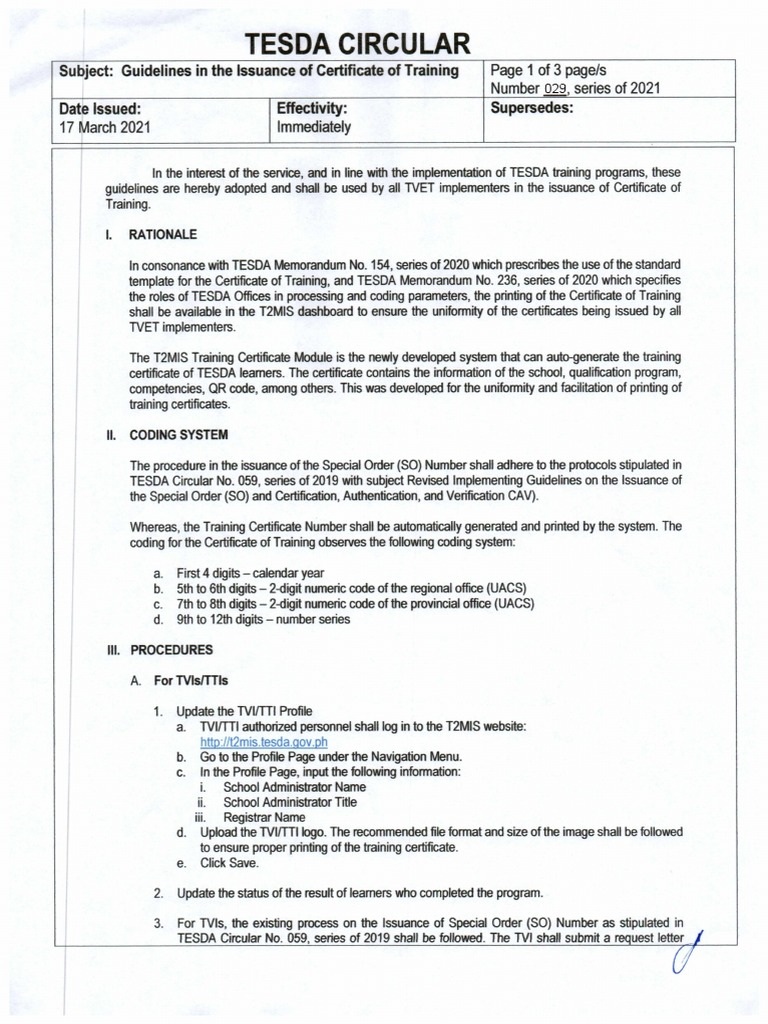 TESDA Circular No. 029-2021 | PDF | Qr Code | Computing