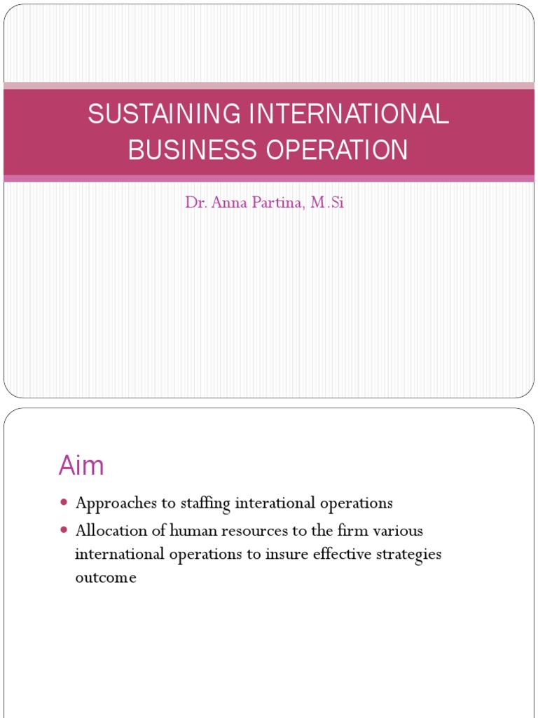 5.sustaining International Business Operation | PDF | Human Communication
