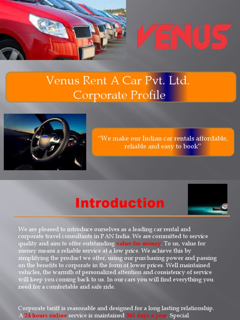 Venus Company Profile | PDF | Toyota | Car Rental