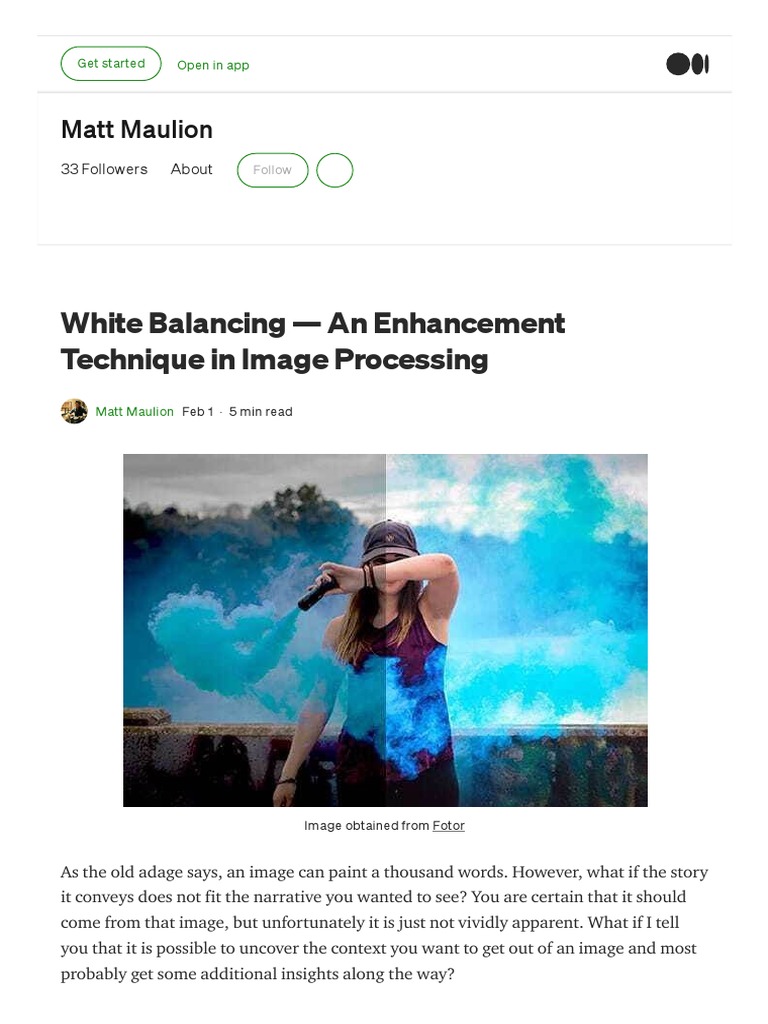 White Balancing Techniques in Python | PDF | Color Balance | Computer ...