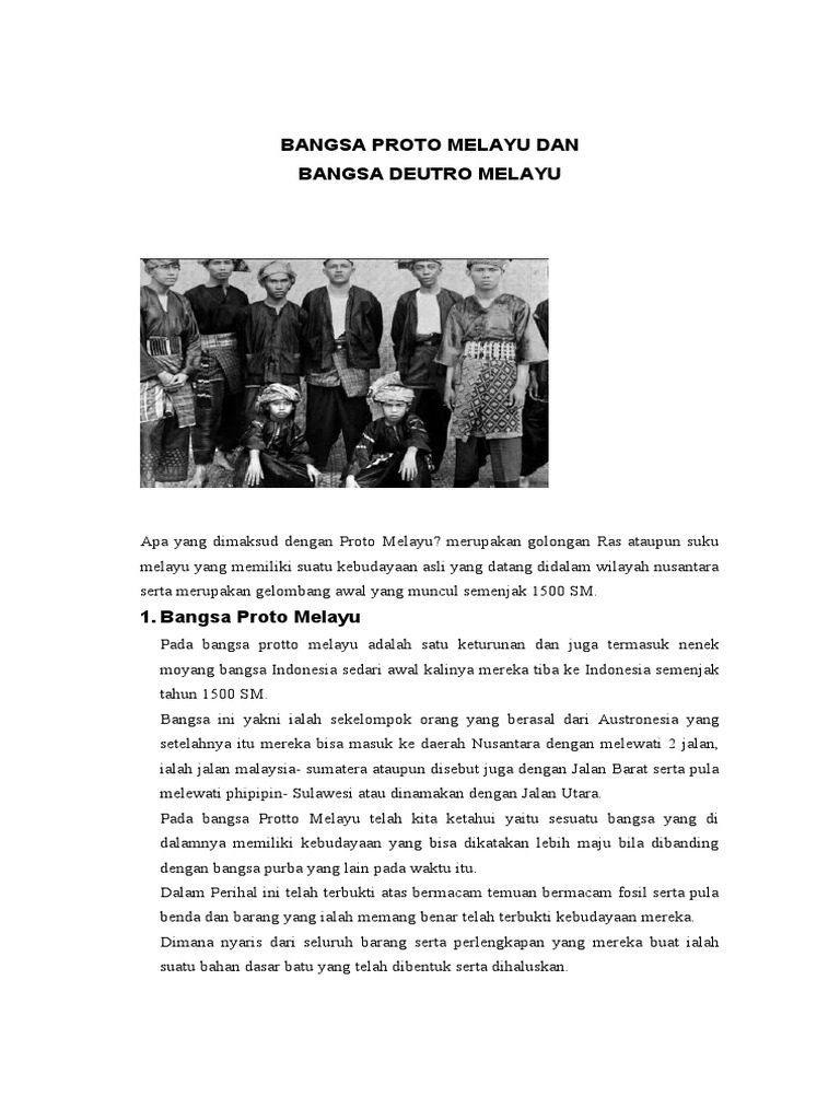 KEBUDAYAAN PROTO MELAYU DAN DEUTRO MELAYU | PDF