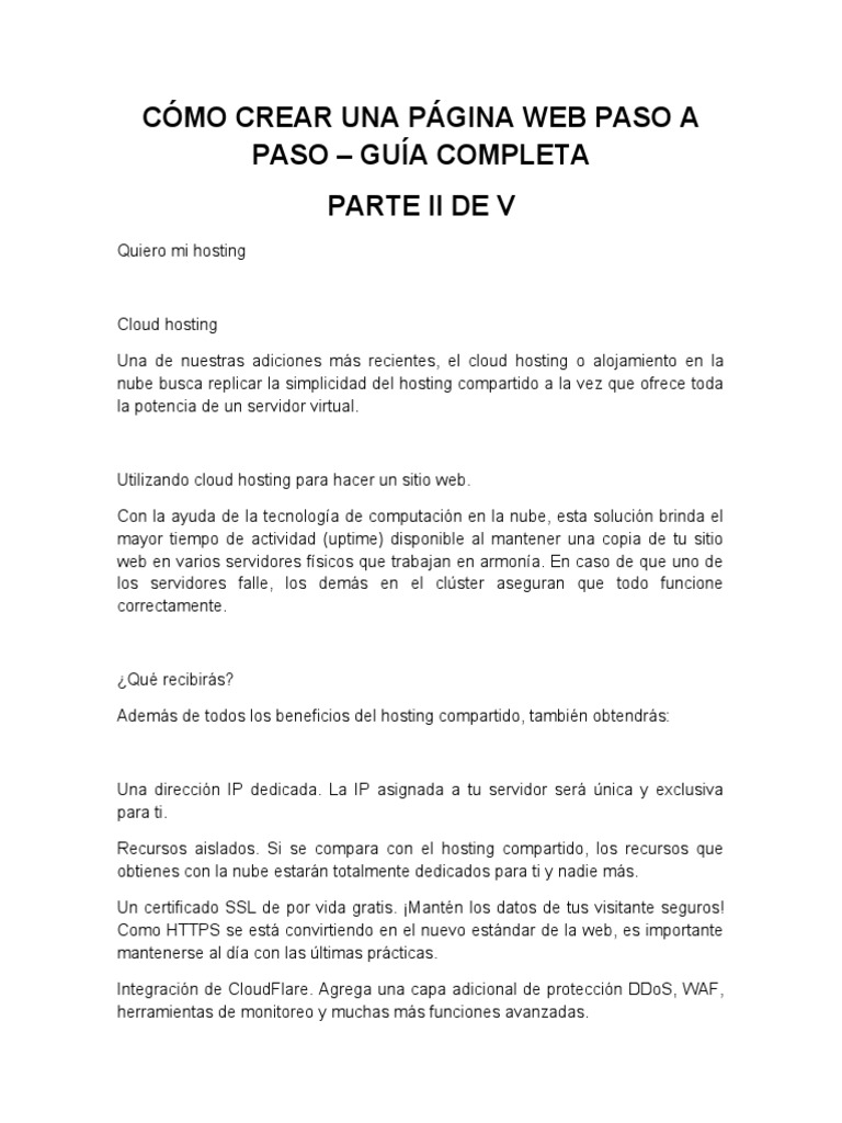 Cómo Crear Una Página Web Paso A Paso Ii de V | PDF | Word Press ...