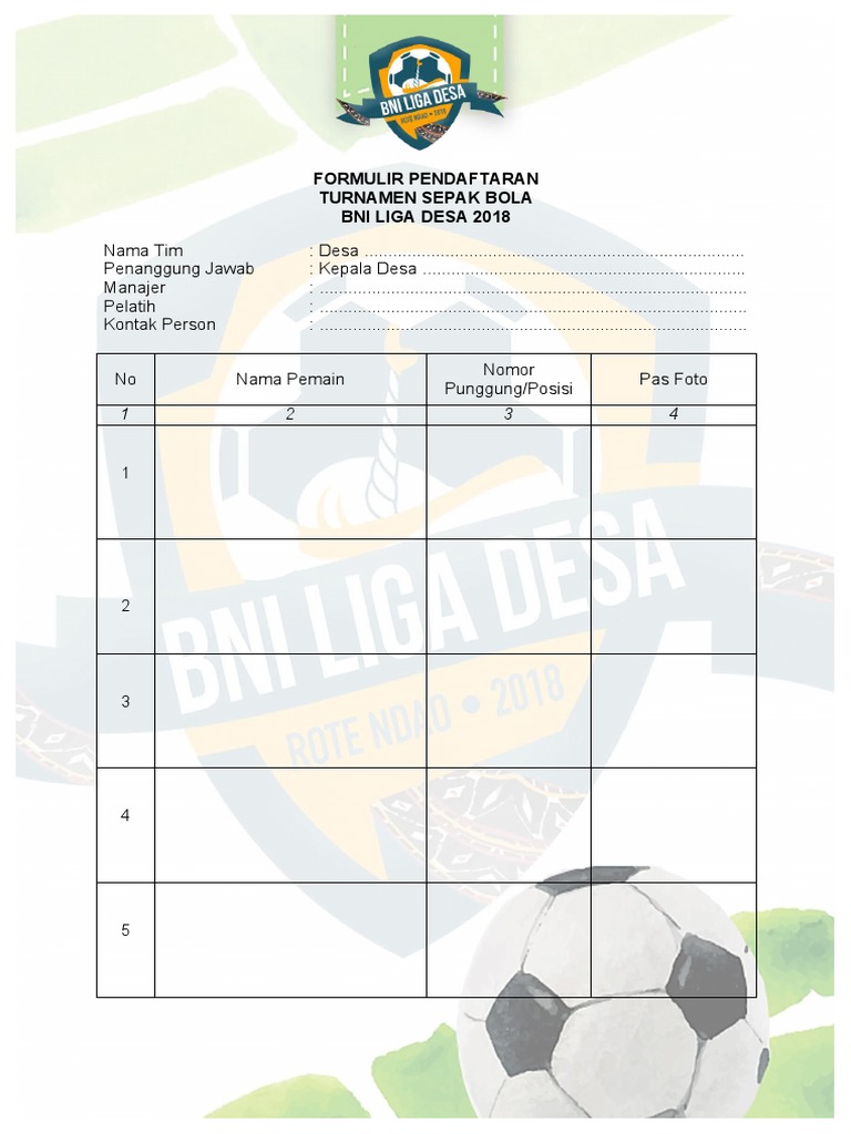 Form Liga Desa-Dikonversi | PDF | Olahraga & Rekreasi