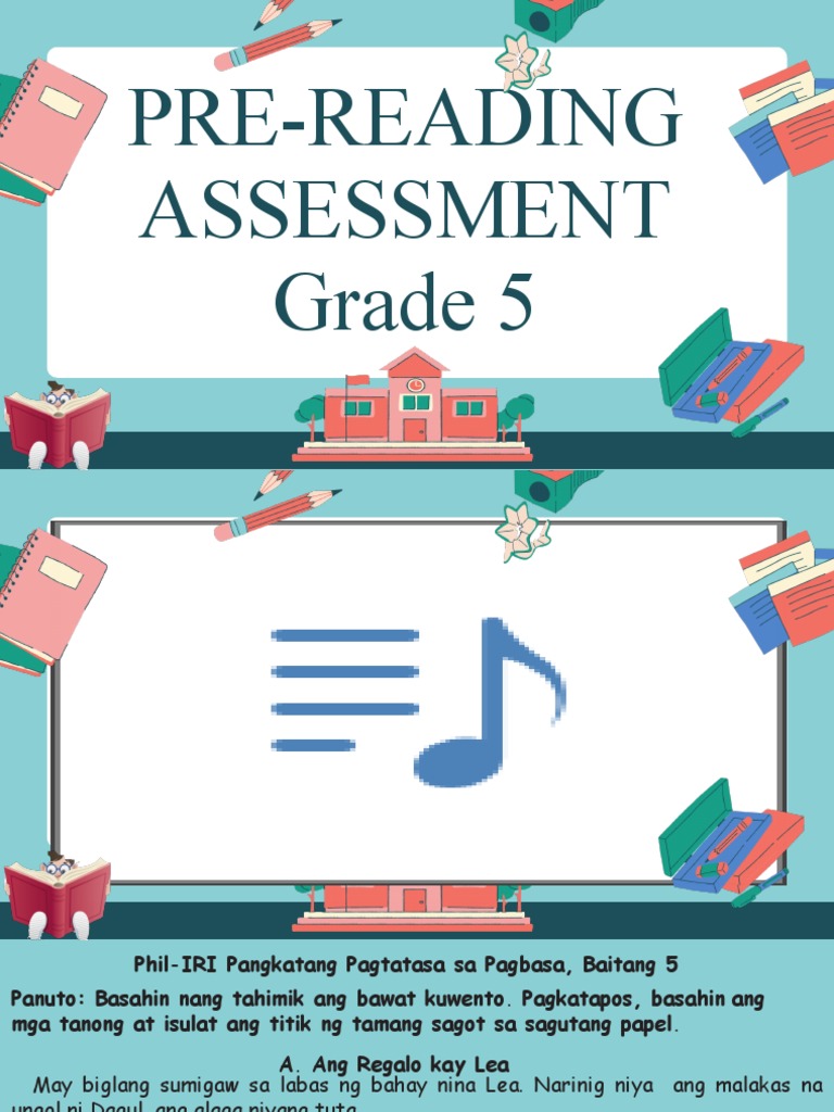 Pre-Reading Assessment Grade 5 | PDF