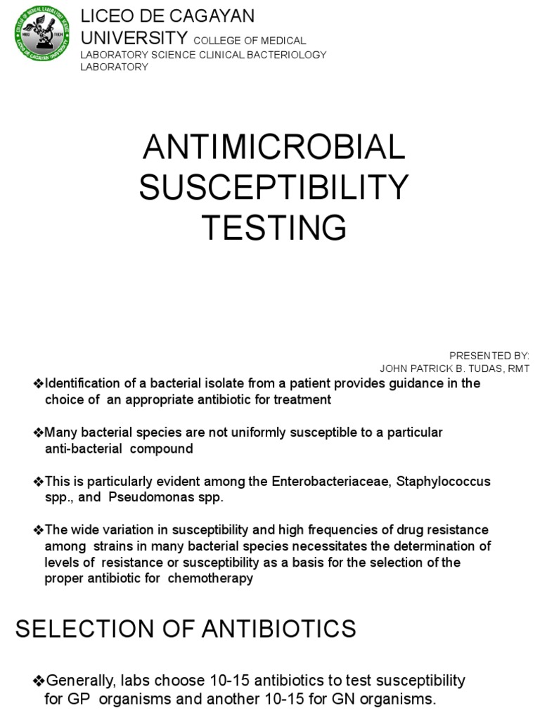 Antimicrobial Susceptibility Testing | PDF | Microbiology | Medical ...