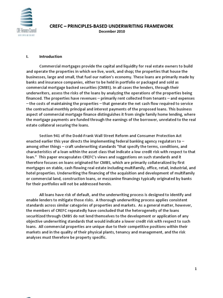 CREFC CMBS 2 - 0 Best Practices Principles-Based Loan Underwriting ...