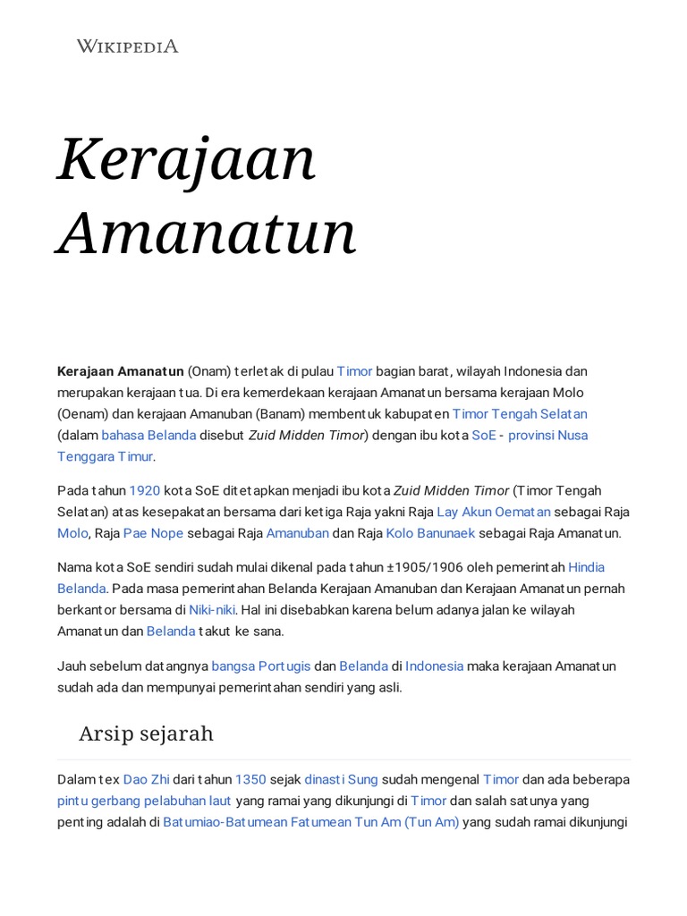Kerajaan Amanatun - Wikipedia Bahasa Indonesia, Ensiklopedia Bebas ...