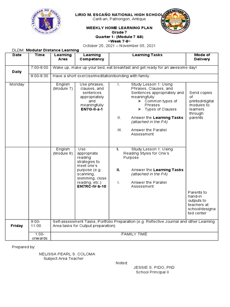 Quarter 1-Module 7&8 | PDF | Clause | Sentence (Linguistics)