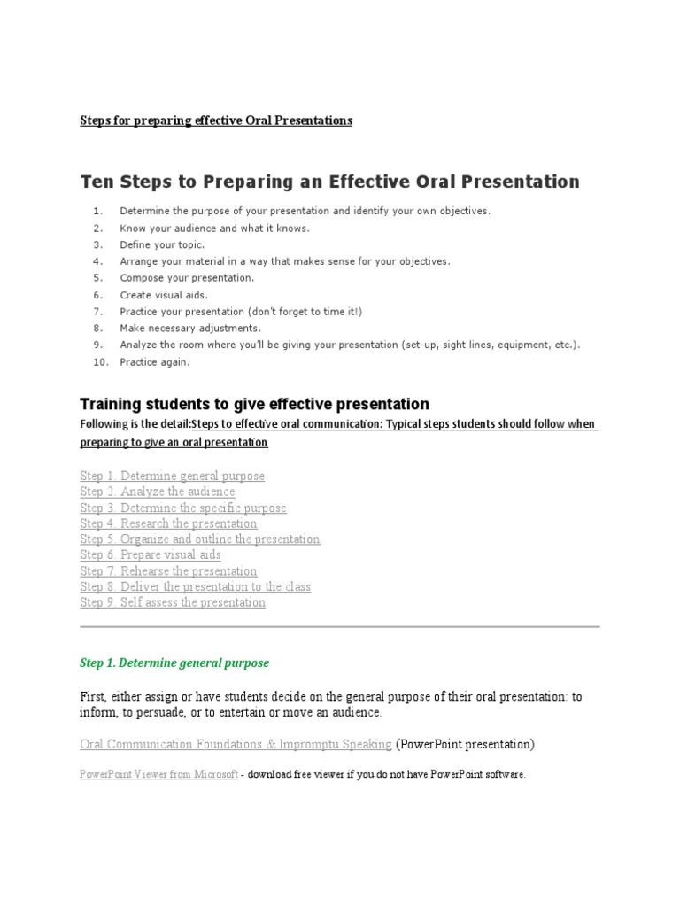 Steps for Effective Oral Presentations | PDF | Microsoft Power Point ...