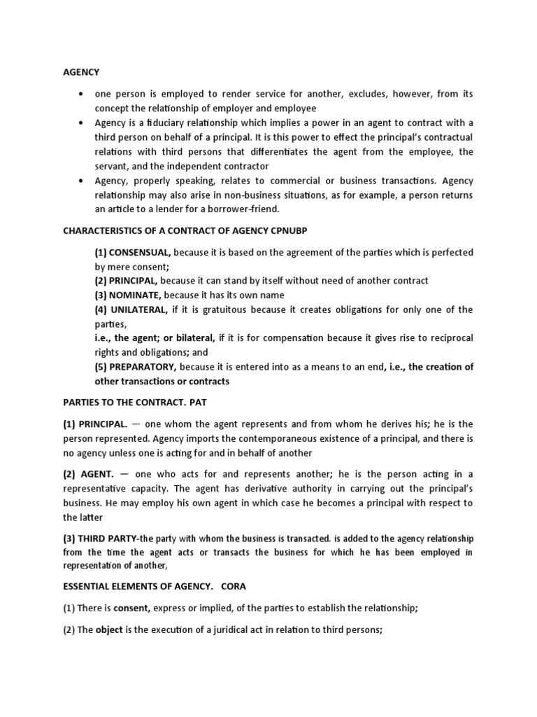 Contract of Agency | PDF | Law Of Agency | Real Estate Broker