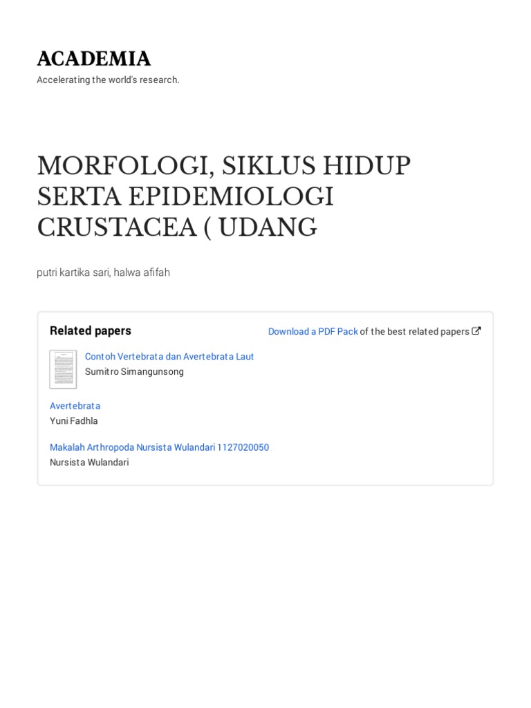 Morfologi Siklus Hidup Epidemiologi Crustacea Udang-with-cover-page-V2 ...