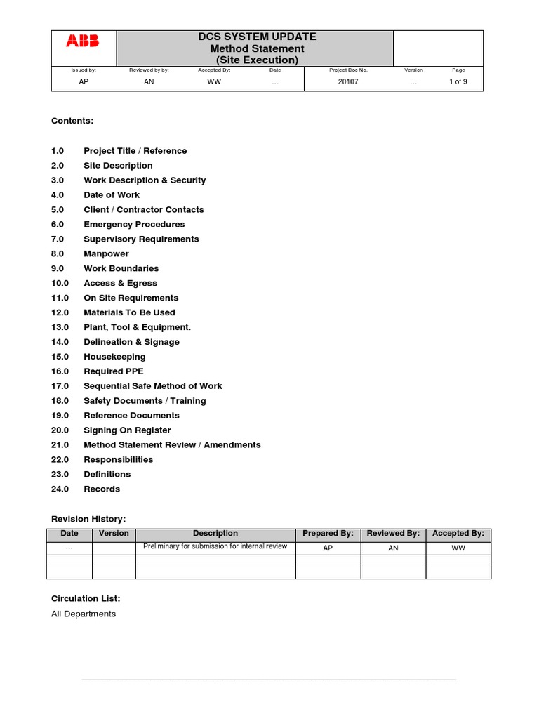 ABB Work Method Statement JHA | PDF | Risk Assessment | Risk