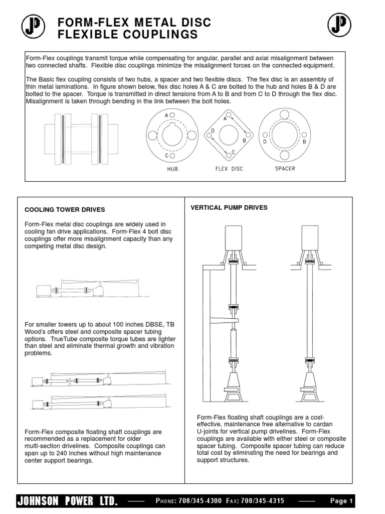 Johnson Power LTD.: Form-Flex Metal Disc Flexible Couplings | PDF ...