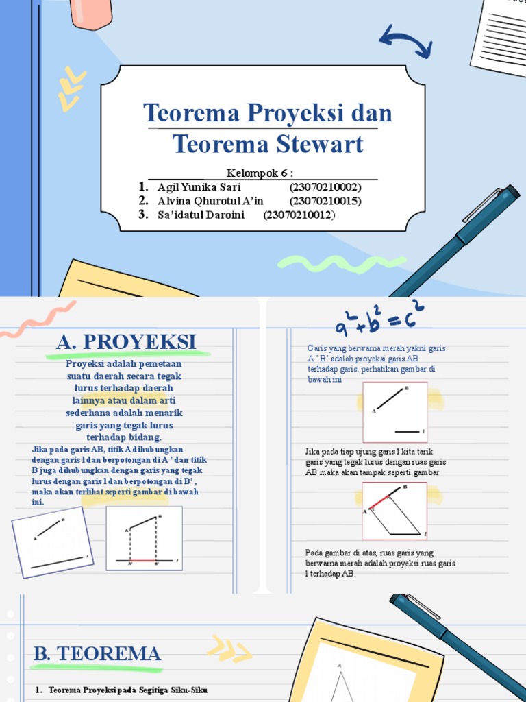 KELOMPOK 6 - Teorema Proyeksi Dan Teorema Stewart | PDF | Metode ...