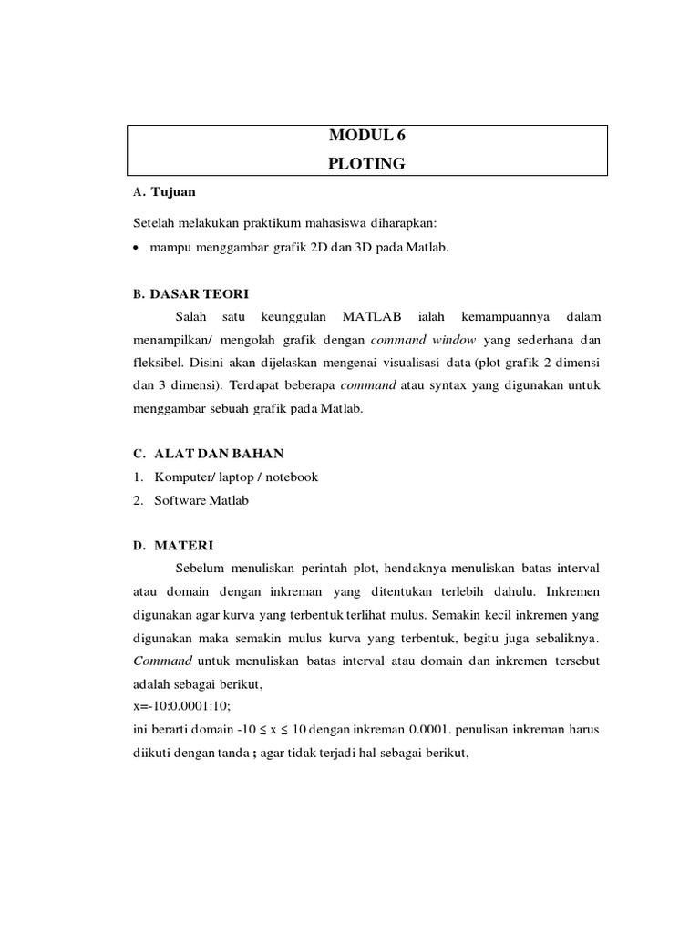 Modul Ploting 2D | PDF