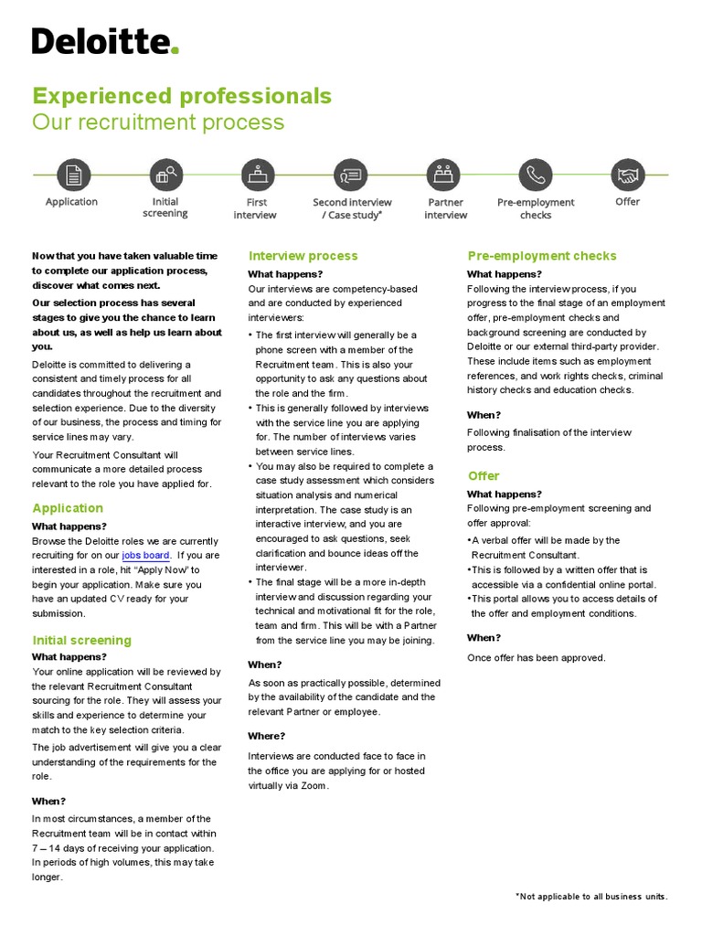 Our Recruitment Process: Experienced Professionals | PDF | Recruitment ...