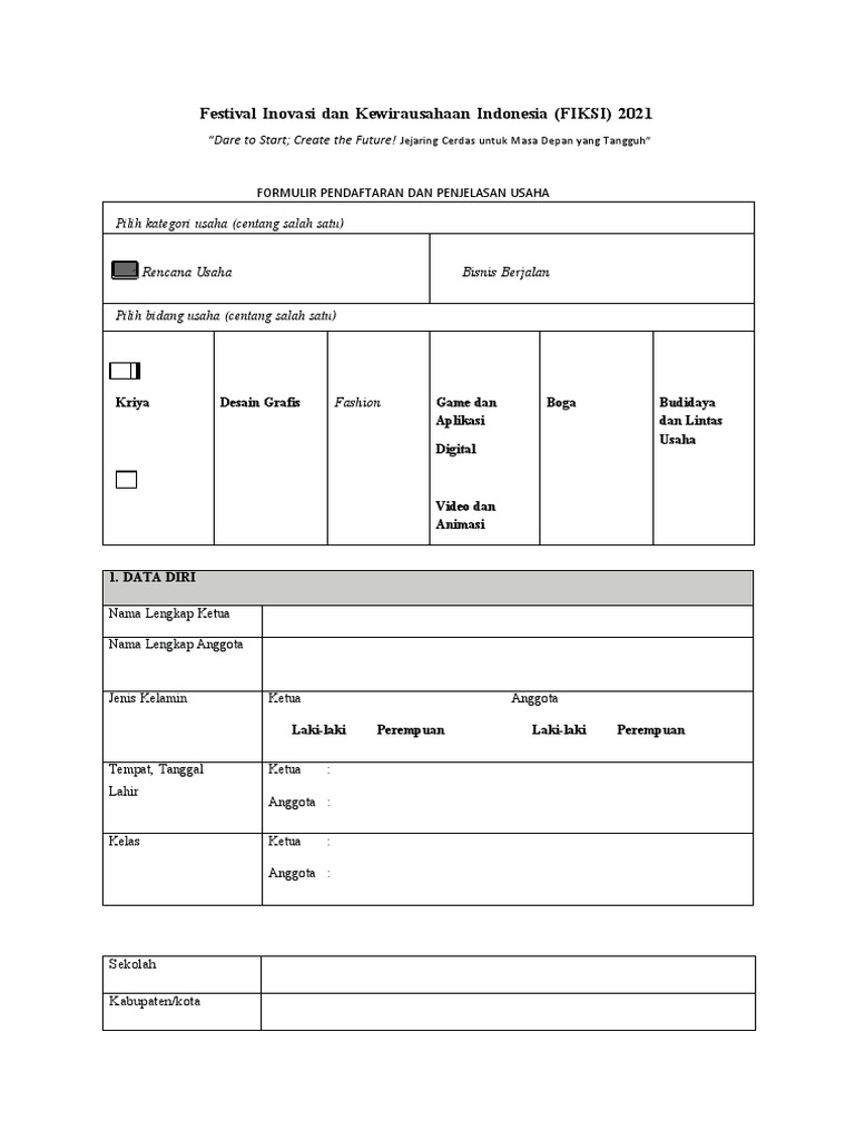 Template FIKSI 2021 | PDF | Bisnis