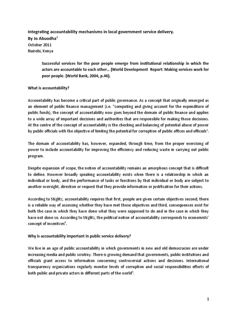 Enhancing Accountability in Local Government | PDF | Accountability ...