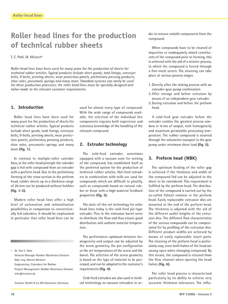 Roller Head Lines | Download Free PDF | Extrusion | Natural Rubber