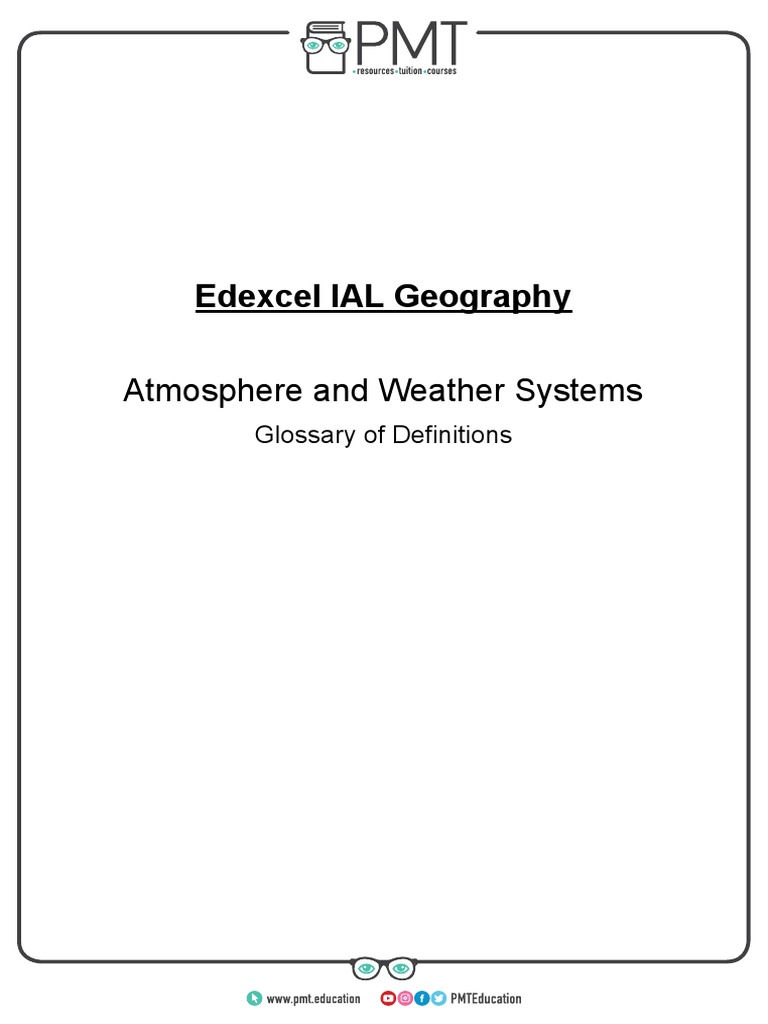 Glossary of Definitions - Atmosphere and Weather Systems - Edexcel ...