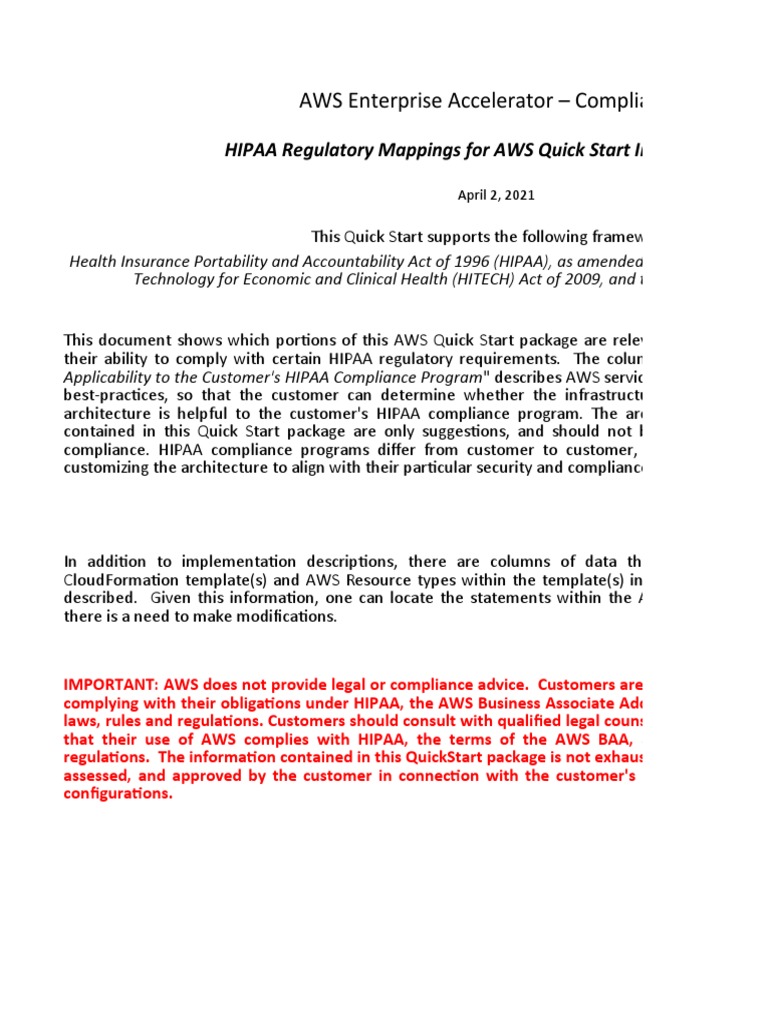 HIPAA Security Controls Mapping | PDF | Health Insurance Portability ...